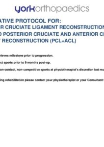 PCL, PCL & ACL Protocol 2024 - York Orthopaedics